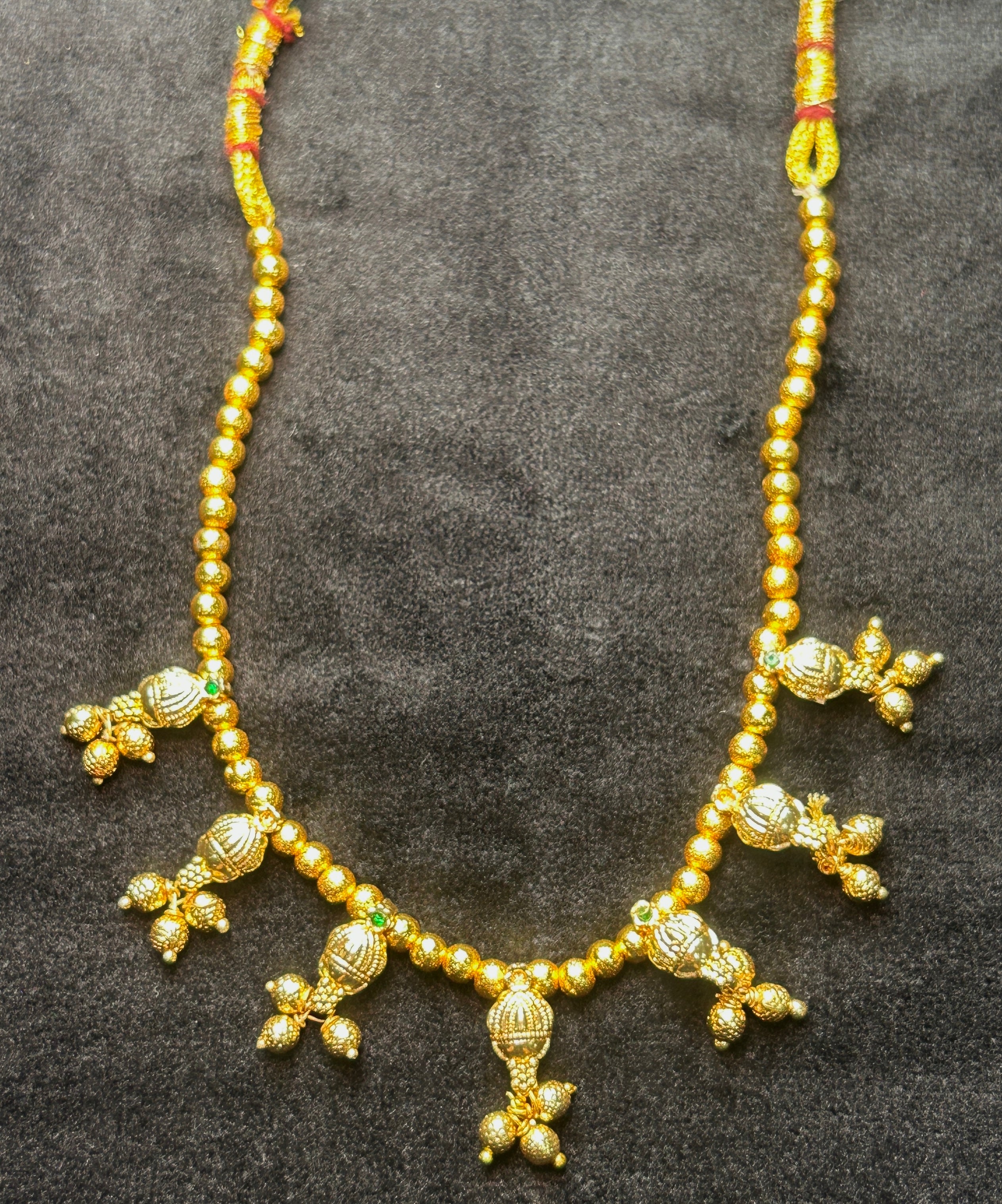 Traditional Gold Bead Maharashtrian Necklace – Chandrakalm